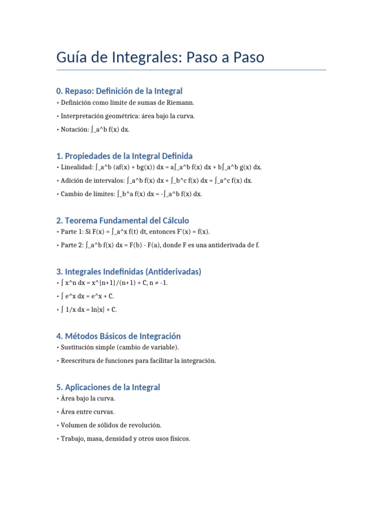 Guía Integrales Paso A Paso | PDF