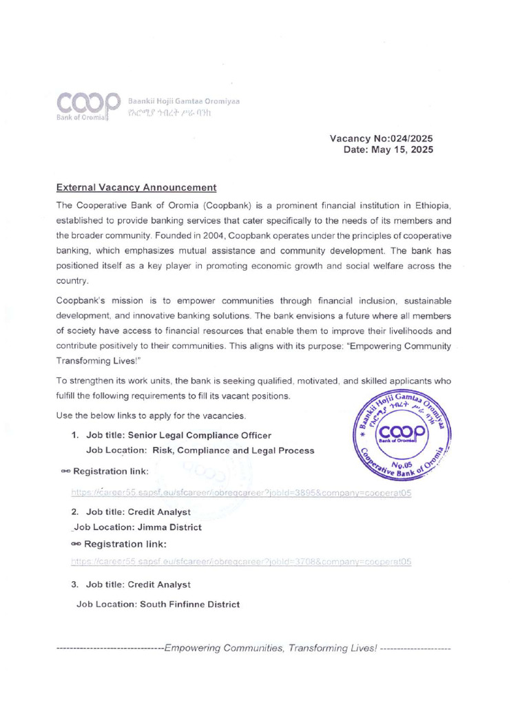 External Vacancy Announcement | PDF