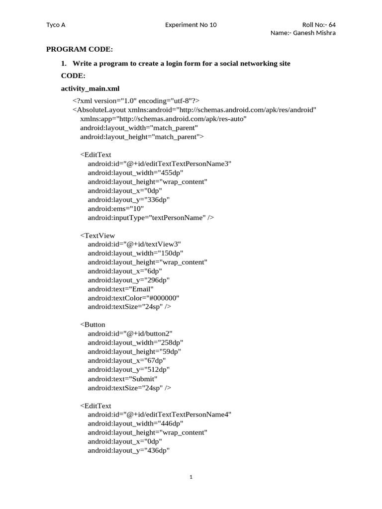 Experiment No 10 MAD 64 (15 Files Merged) | PDF | Android (Operating System) | System Software