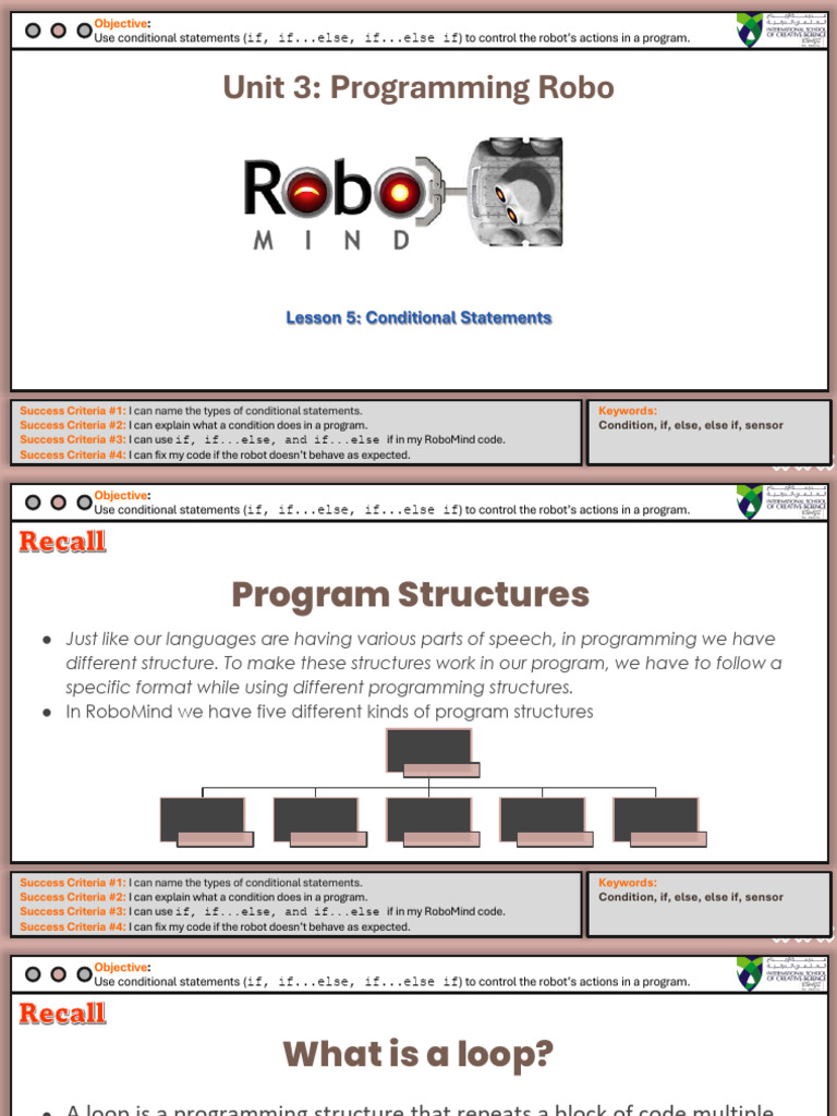 Gr.6 - Term 3 - CS - Unit 3 - Lesson 5 | PDF | Control Flow | Software Engineering