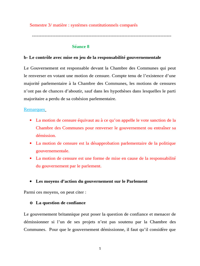 Contrôle et responsabilité gouvernementale | PDF | Chambre des communes ...