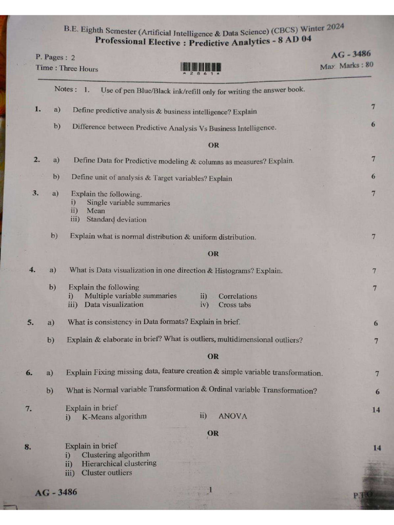 Previous Year SGBAU Paper of PA | PDF