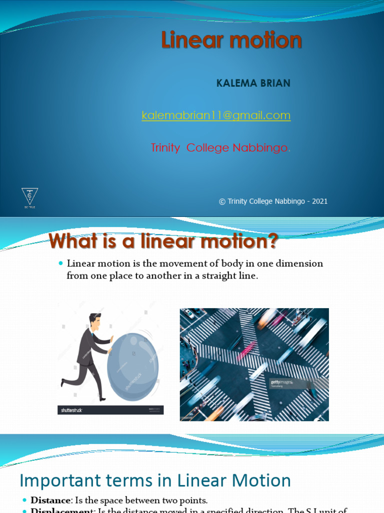 Understanding Linear Motion Concepts | PDF | Velocity | Speed