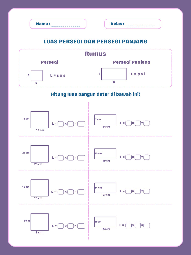 Rumus Luas Persegi dan Persegi Panjang | PDF