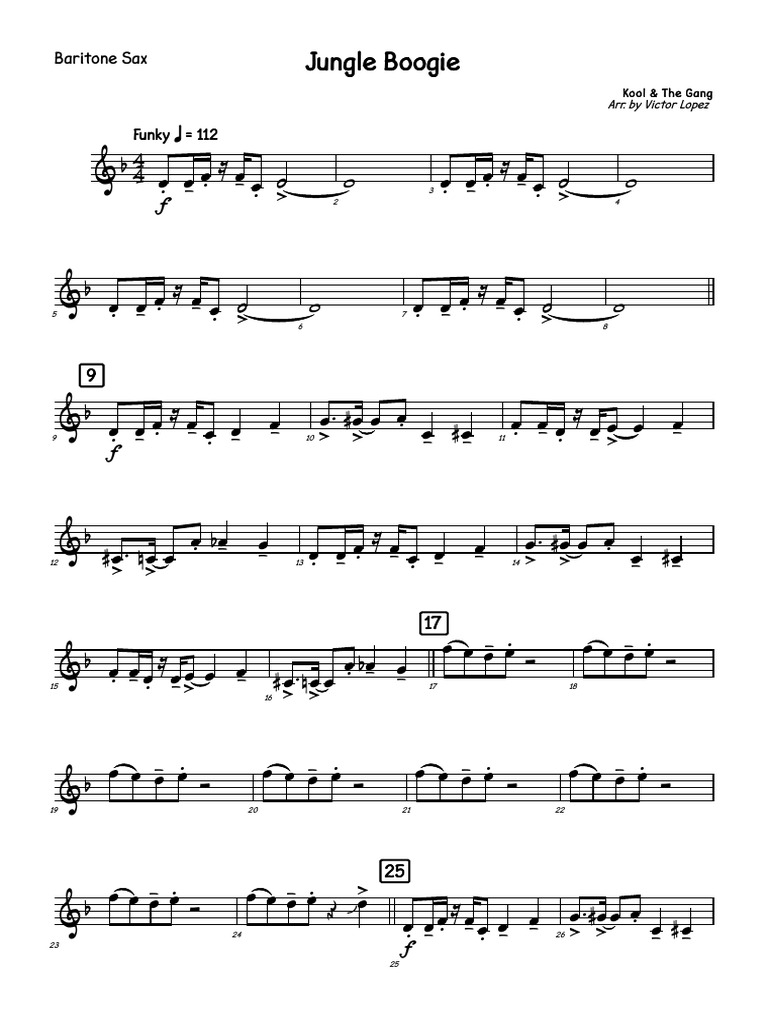Jungle Boogie-Baritone Sax | PDF