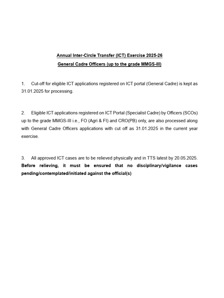 ICT Gen Cadre Upto MMGS III 2025 - 26 | PDF | Cinema Of India | Film ...