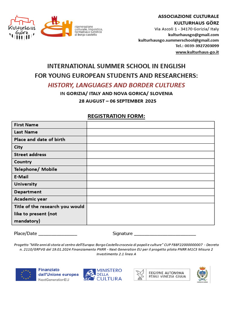 FORMRegistration_form_Summer_School_Kulturhaus_2025 | PDF