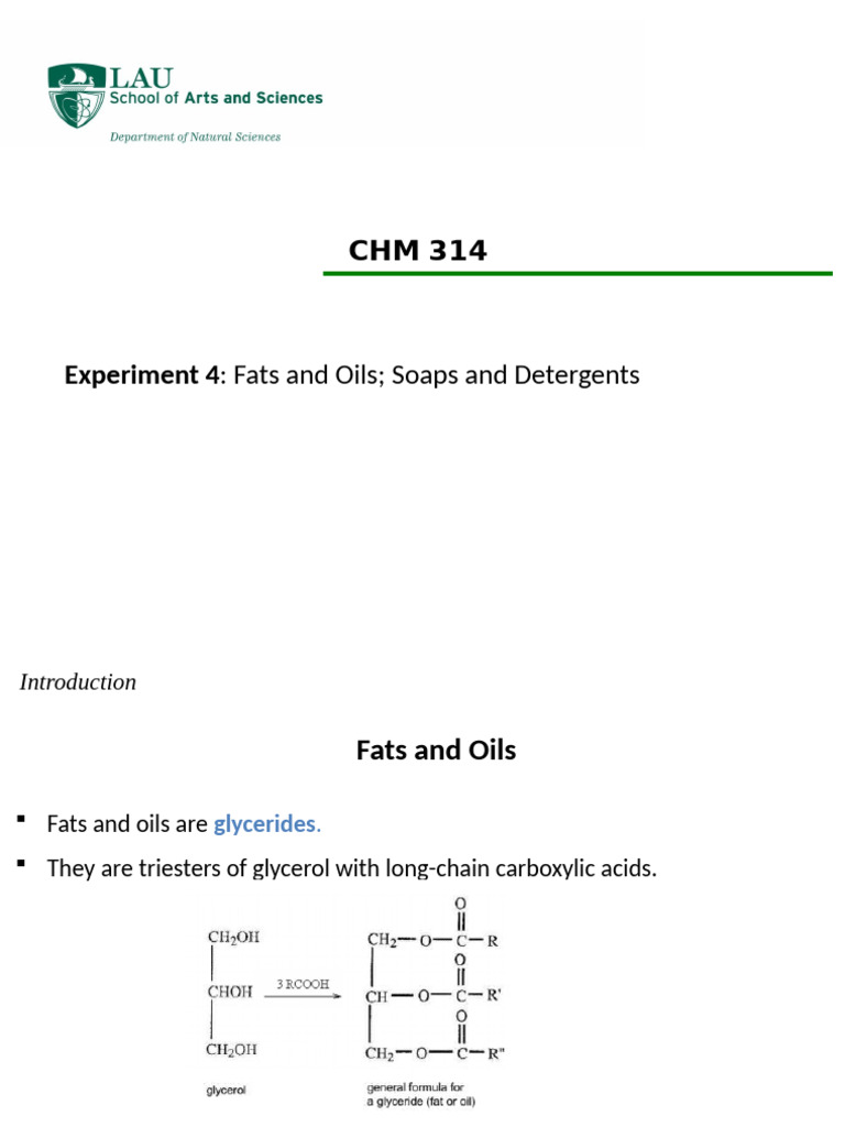 Experiment 4 - Fats and Oils - Soaps and Detergents | PDF | Solubility ...