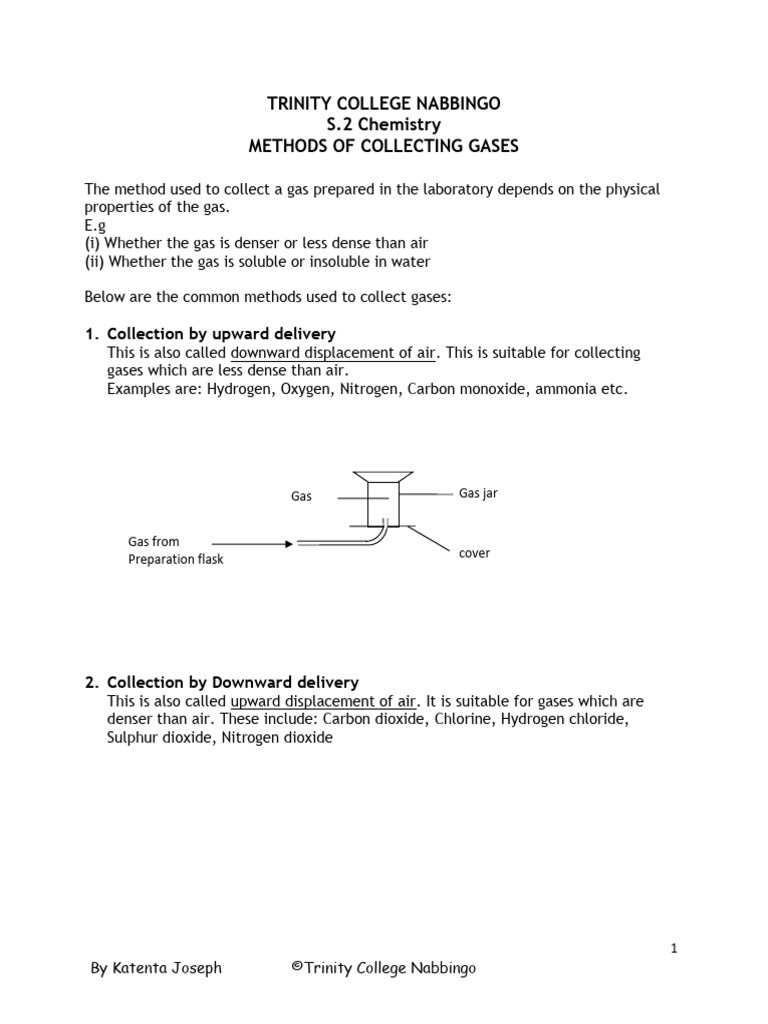 Methods for Collecting Laboratory Gases | PDF | Gases | Atmosphere Of Earth