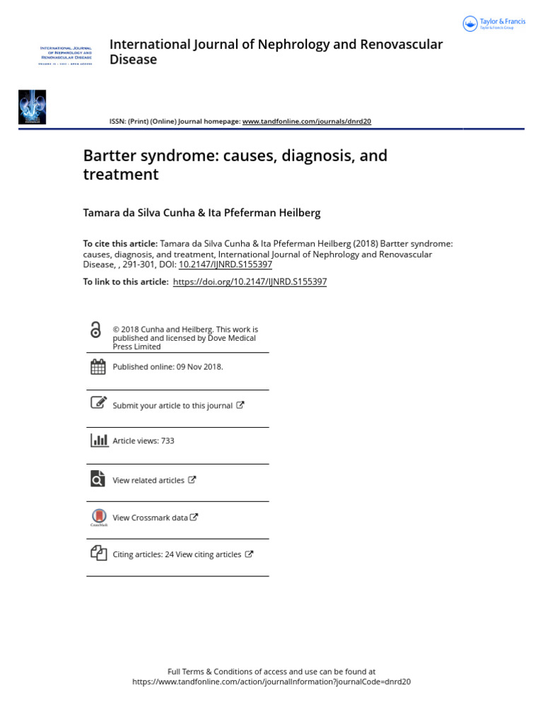 Bartter Syndrome Causes Diagnosis and Treatment | PDF | Molecular Biology