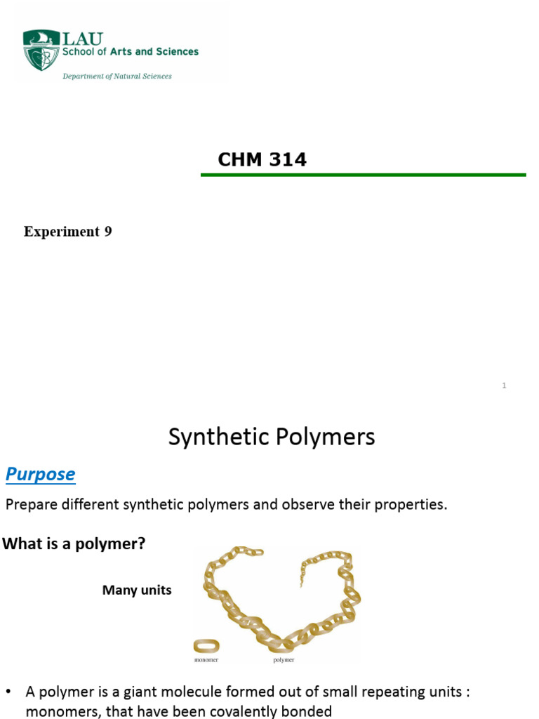 Experiment 7-Synthetic Polymers | PDF | Polymers | Polymer Chemistry