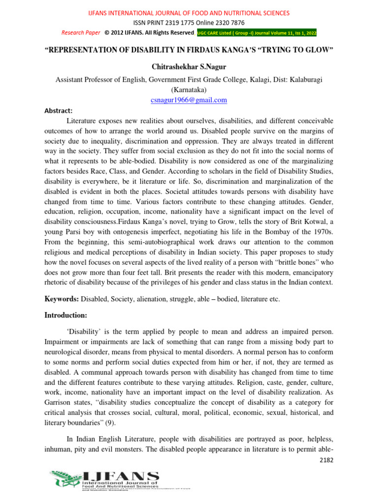 Representation of Disability in Trying To Grow | PDF | Disability | Gender