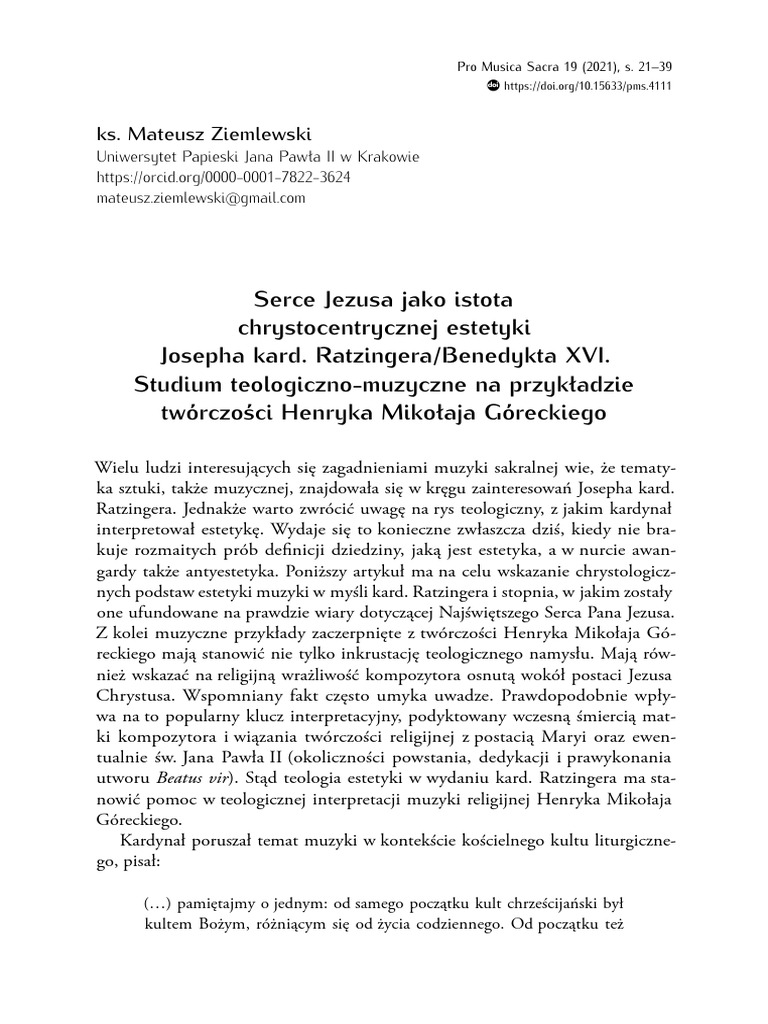 Serce Jezusa Jako Istota Chrystocen | PDF