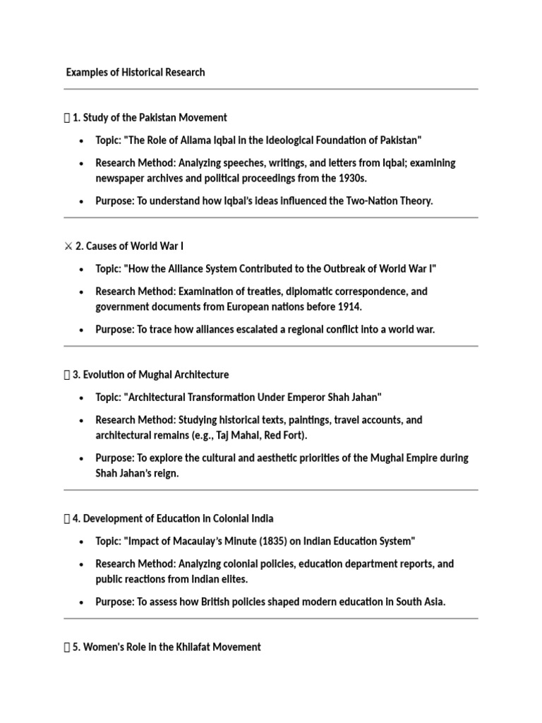 Example of Historic Research | PDF