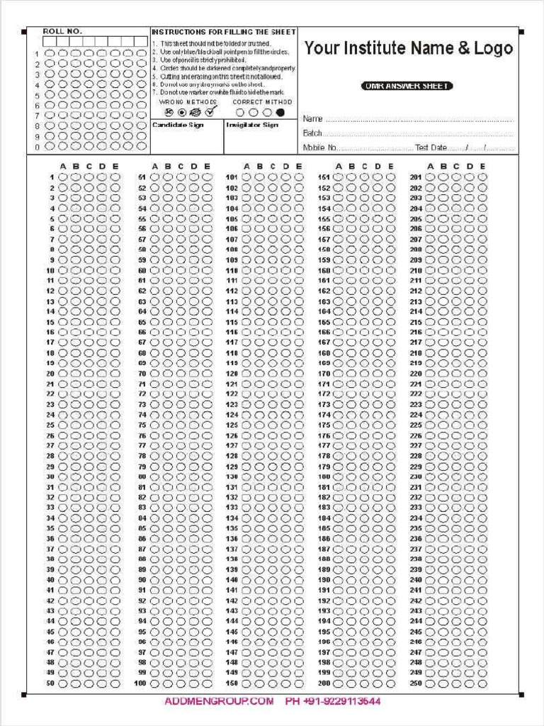 Mock Exam Sheet | PDF