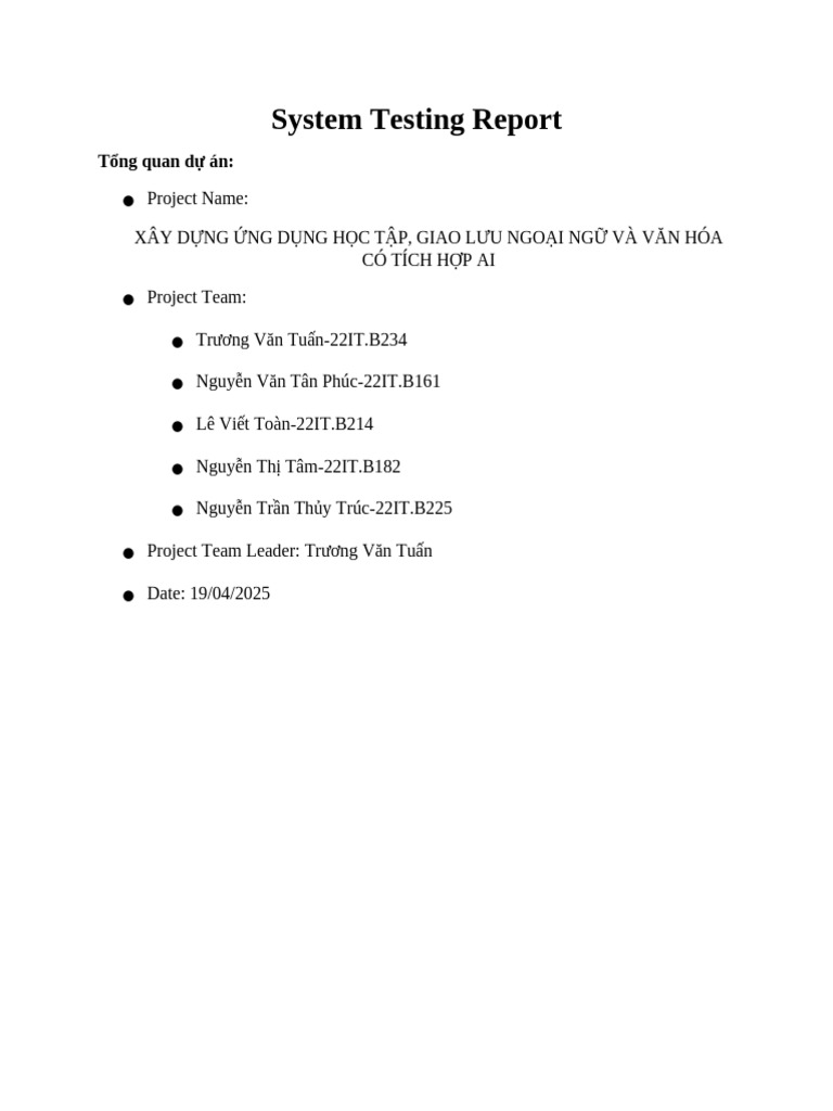 Testing Report | PDF