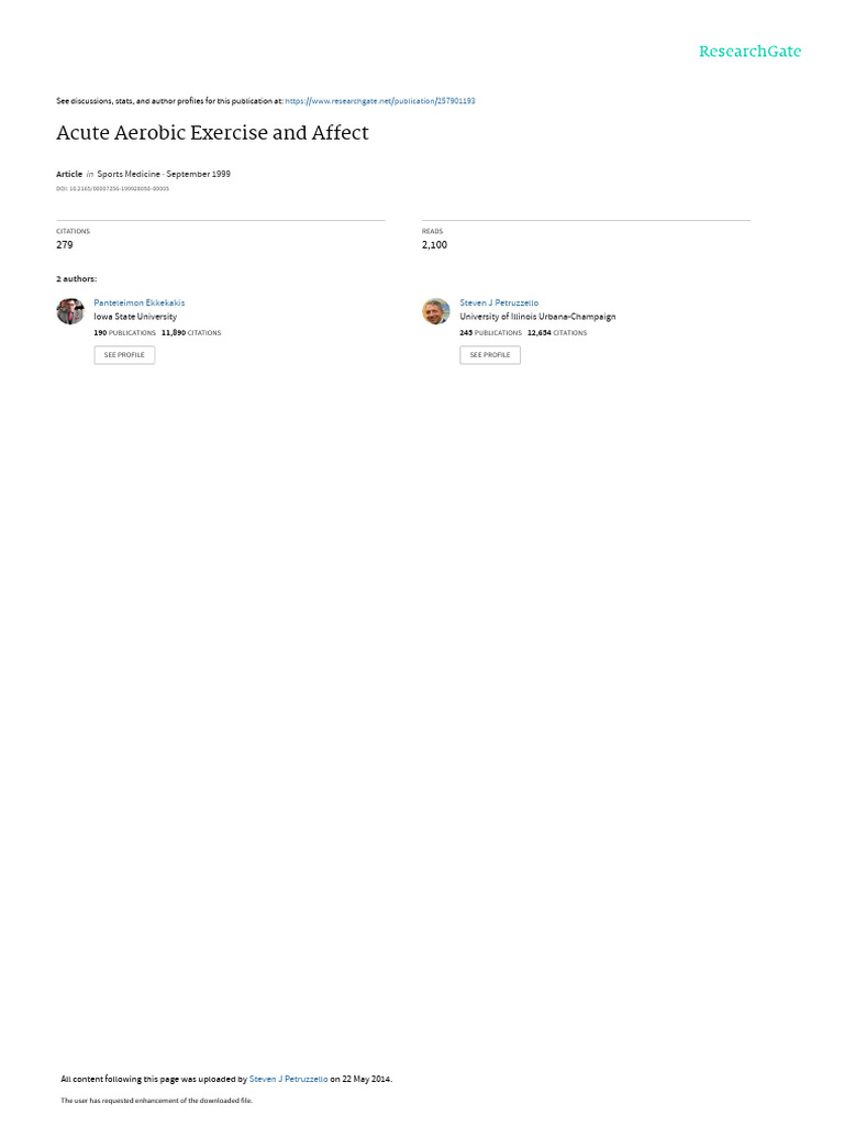 EkkekakisPet 1999 Acute Aerobic Exercise Affect Dose Response SpMed ...