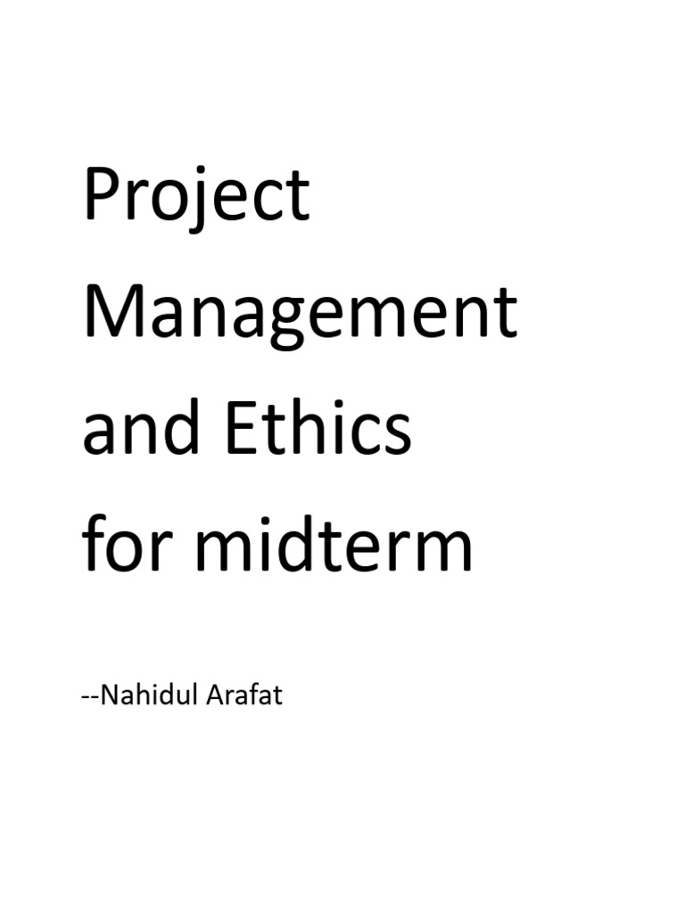 Project Management and Ethics Note 5.0 Bangla+English For Theory | PDF