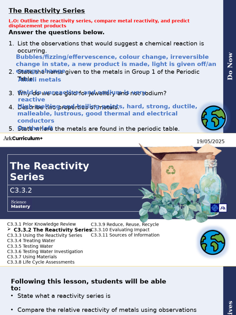 Understanding the Reactivity Series | PDF | Magnesium | Silver