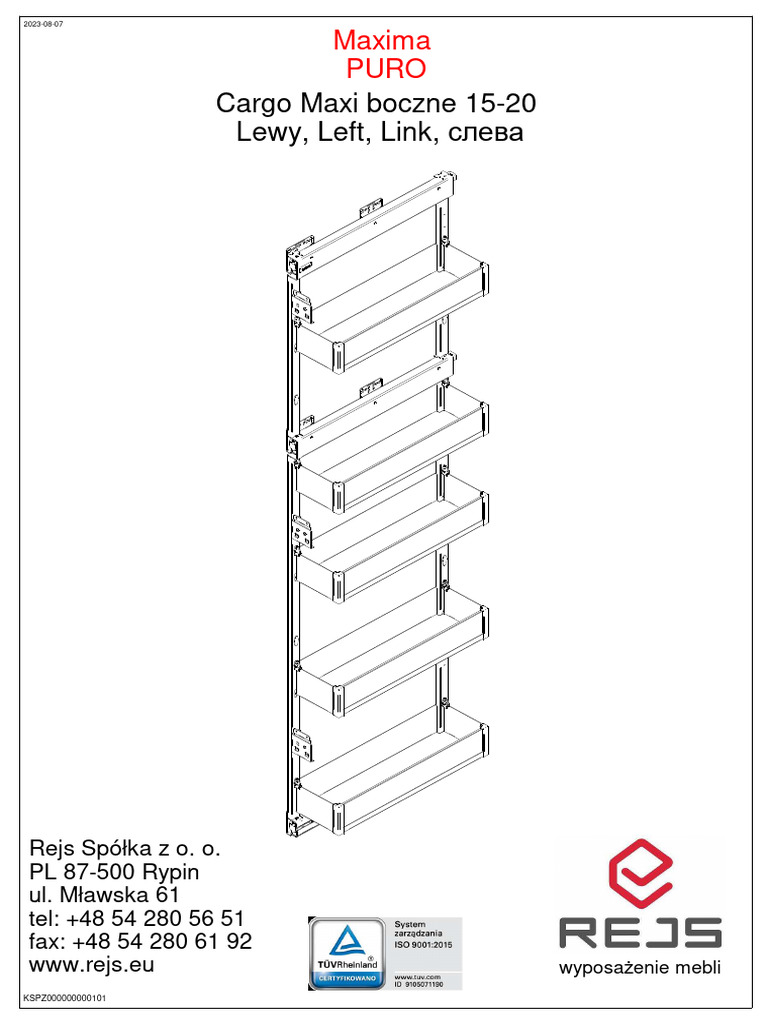 Cargo Maxi Boczne 150-200 Lewe Puro - Instrukcja Monta Owa 1 | PDF
