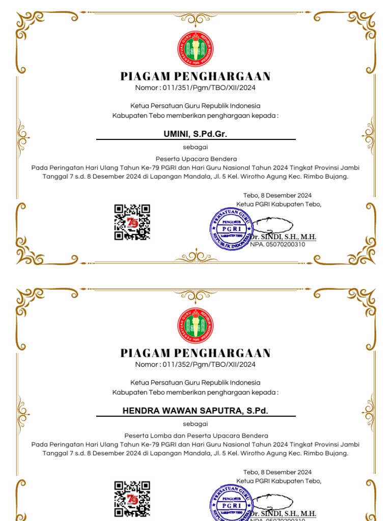 Piagam Umum No. 351 S.D. 400 | PDF