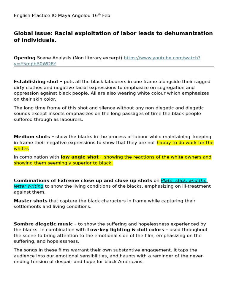 English Practice IO Maya Angelou 16th Feb | PDF | Poetry | Refrain