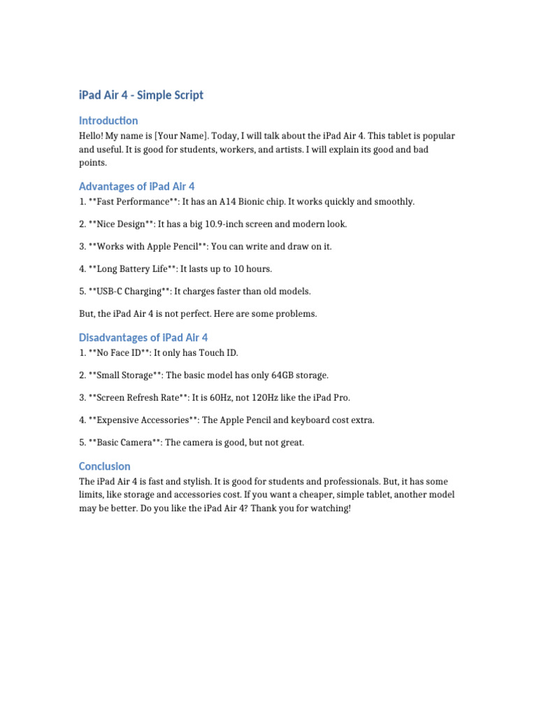 Ipad Air 4 Simple Script | PDF
