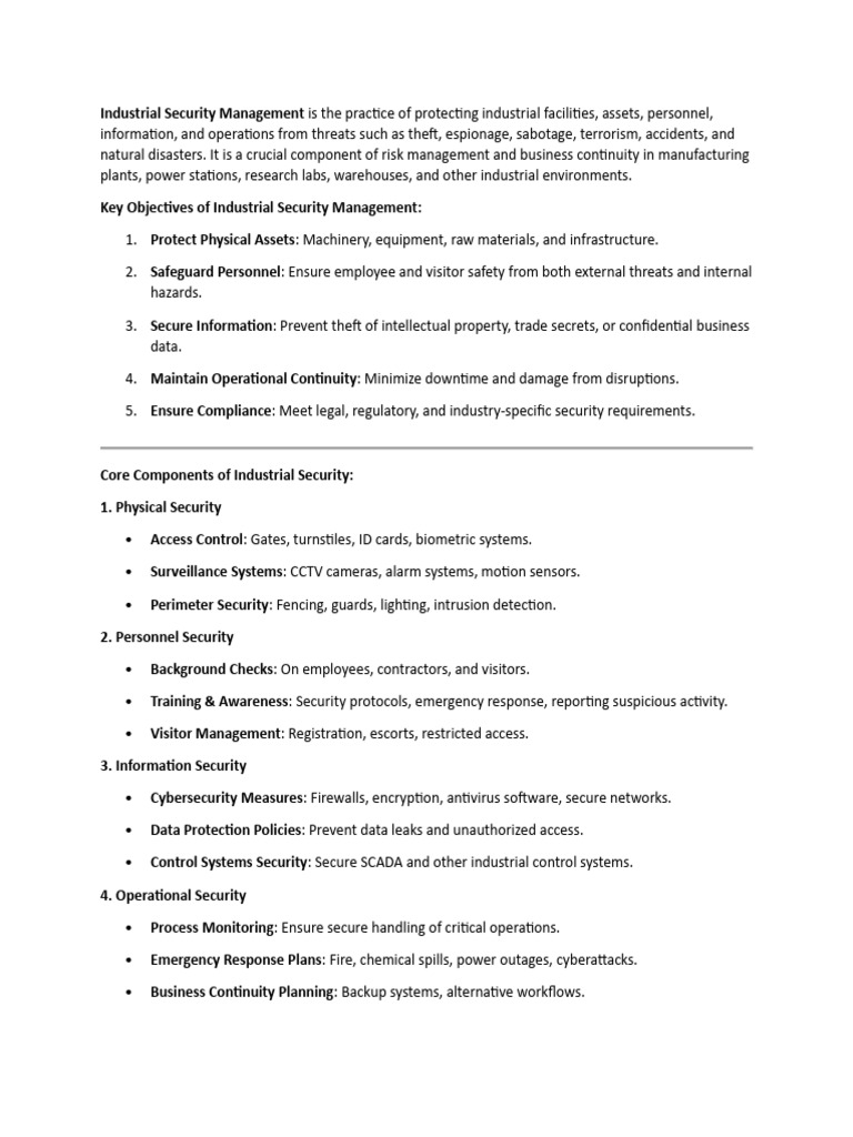 Industrial Security Management | PDF | Security | Computer Security