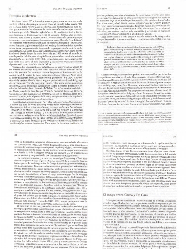 SERGIO PUJOL - Tiempos Modernos y El Tango Entre Greco y de Caro | PDF