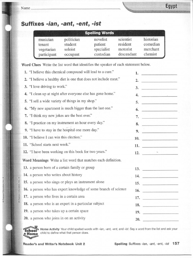 I - Suffixes - Ian - Ant - Ent - Ist | PDF