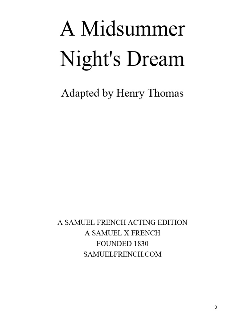 Typed Midsummer Script | PDF | A Midsummer Night's Dream