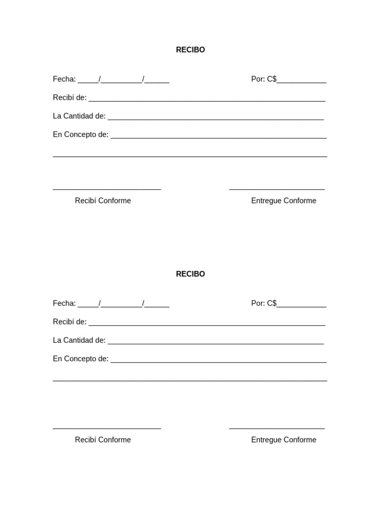 Recibo Sencillo | PDF