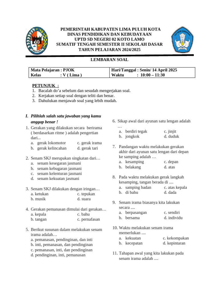 Kelas 5 Sts 2024-2025 | PDF