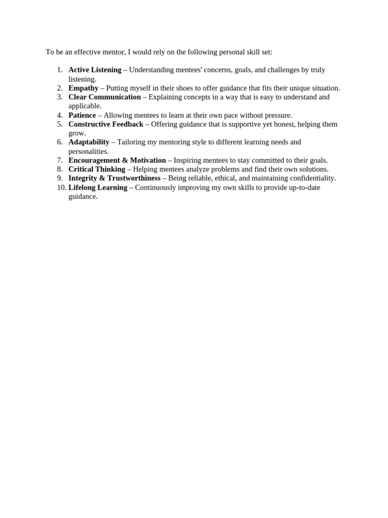 Effective Mentoring Skills | PDF