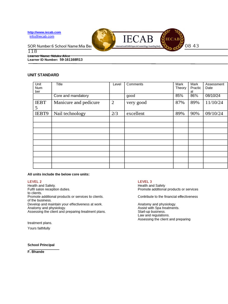Nduku Alice's Training Assessment Report | PDF