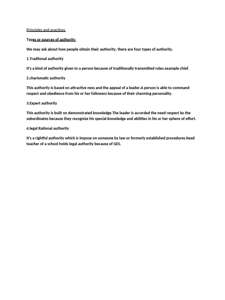 Types of Authority Explained | PDF