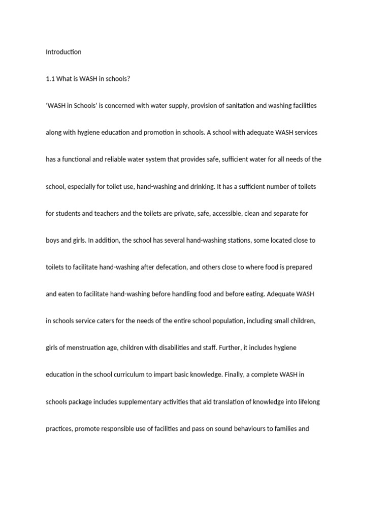 Introduction To WASH | PDF