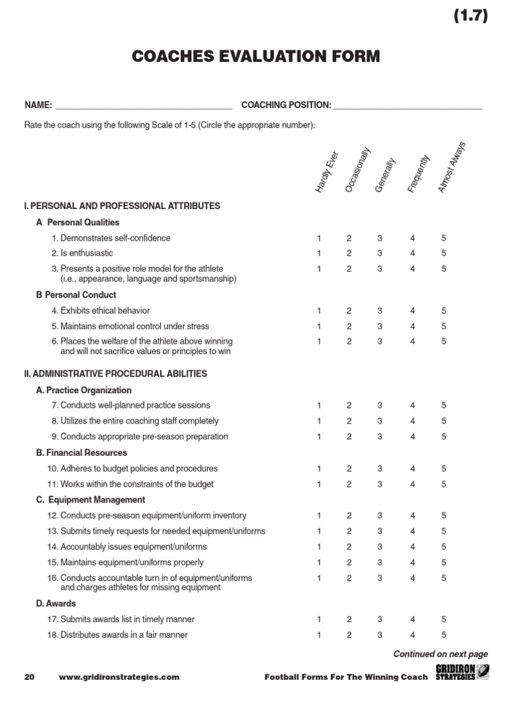 Forms CoachEvaluation | PDF | Disciplines | Psychology