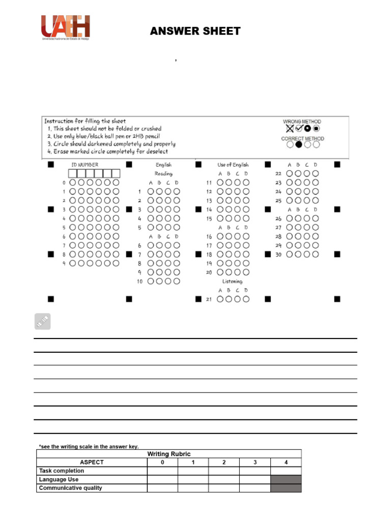 Answer Sheet General | PDF
