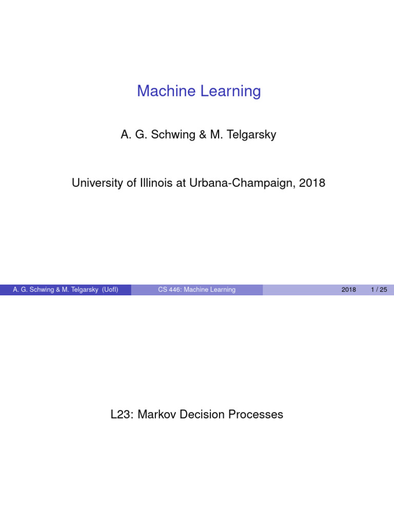 L24_MarkovDecisionProcess | PDF | Machine Learning | Probability Theory