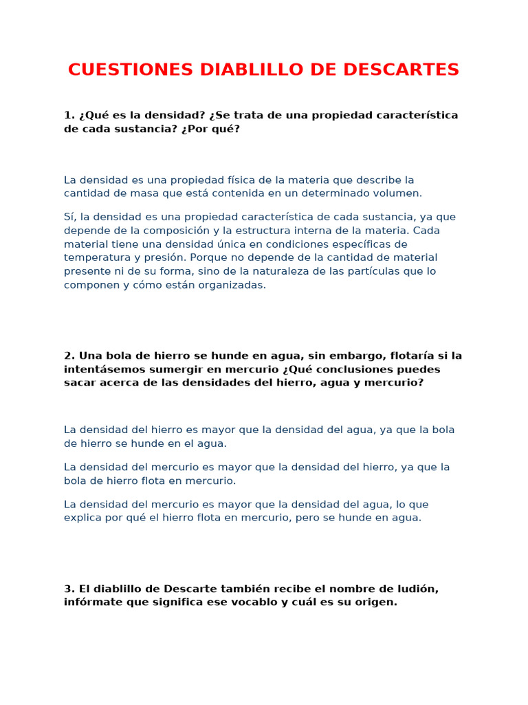 Trabajo FyQ | PDF | Densidad | Flotabilidad