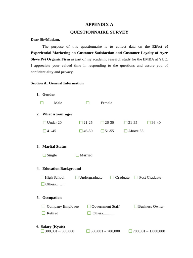 Swam Htet Questionnaire Draft | PDF | Psychological Concepts | Social Psychology