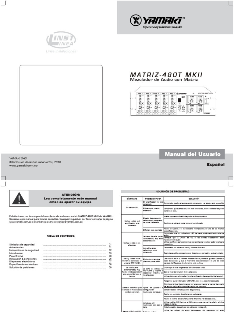 Ficha Tecnica Matriz-480t-Mkii | PDF | Altoparlante | Micrófono