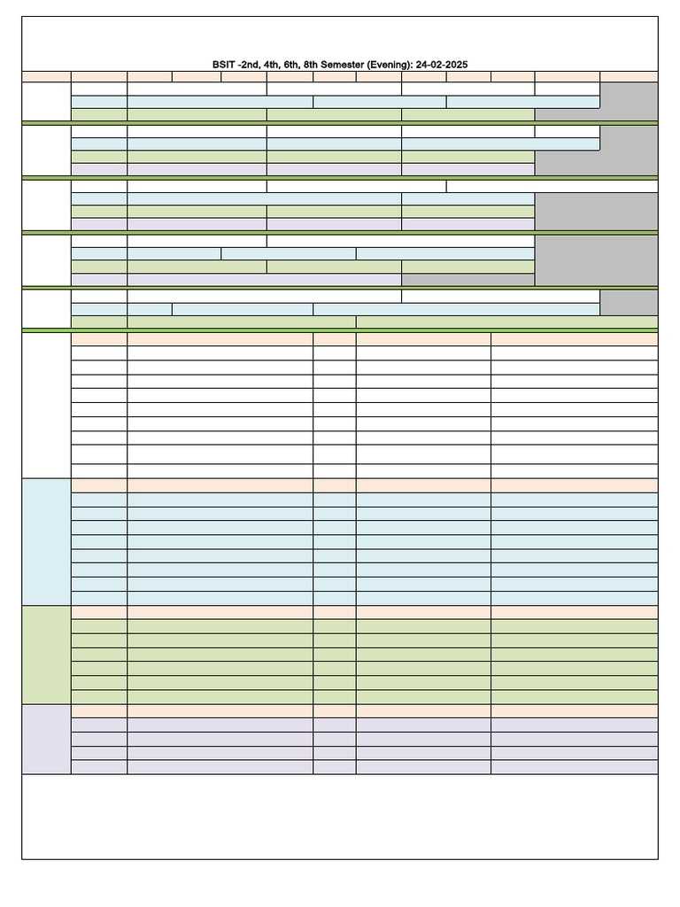 BSIT - Semester Spring 2025 (E) v.7 (Final) | PDF | Computing