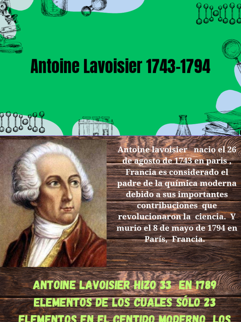 Biografía de Antoine Lavoisier | PDF