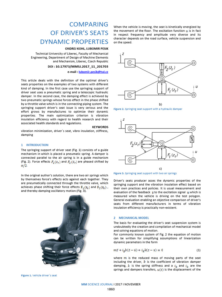 Comparing of Driver S Seats | PDF | Damping | Oscillation