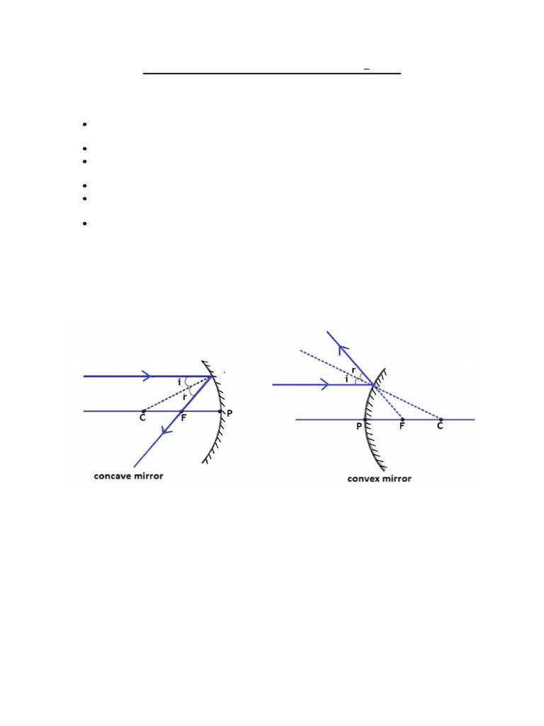 Image Formation with Spherical Mirrors | PDF