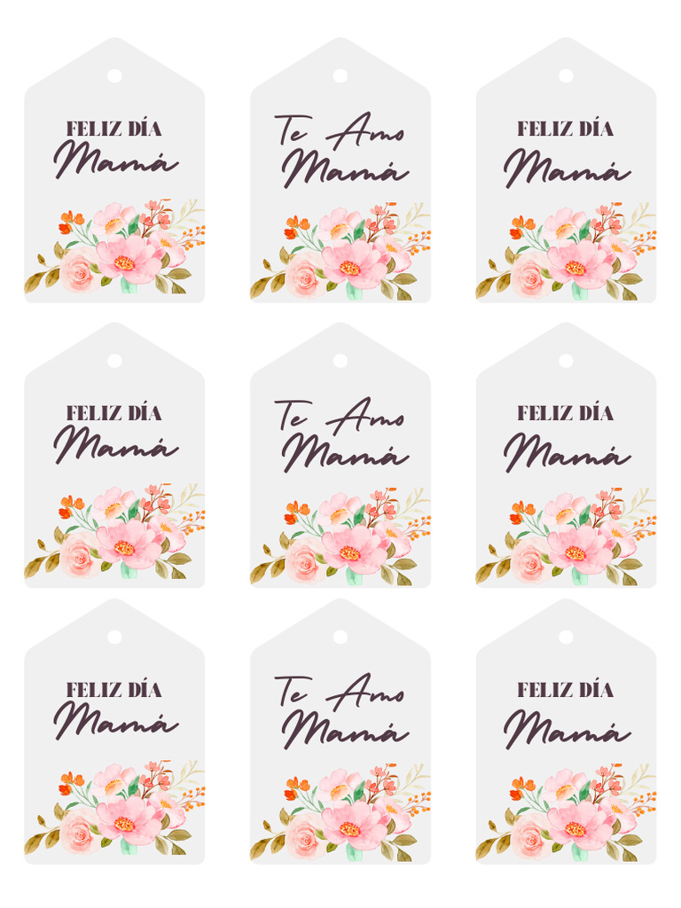 Documento A4 Stickers Día de La Madre Ilustrado Rosa Y Lila | PDF