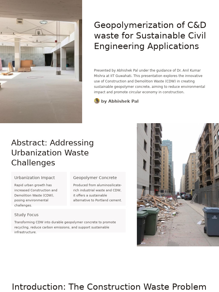 Sustainable Use of Construction and Demolition CandD Waste in ...