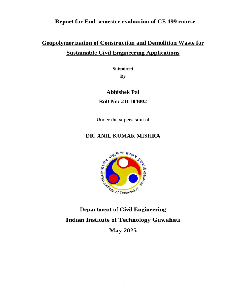 Abhishek BTP Report-Final | PDF | Concrete | Waste